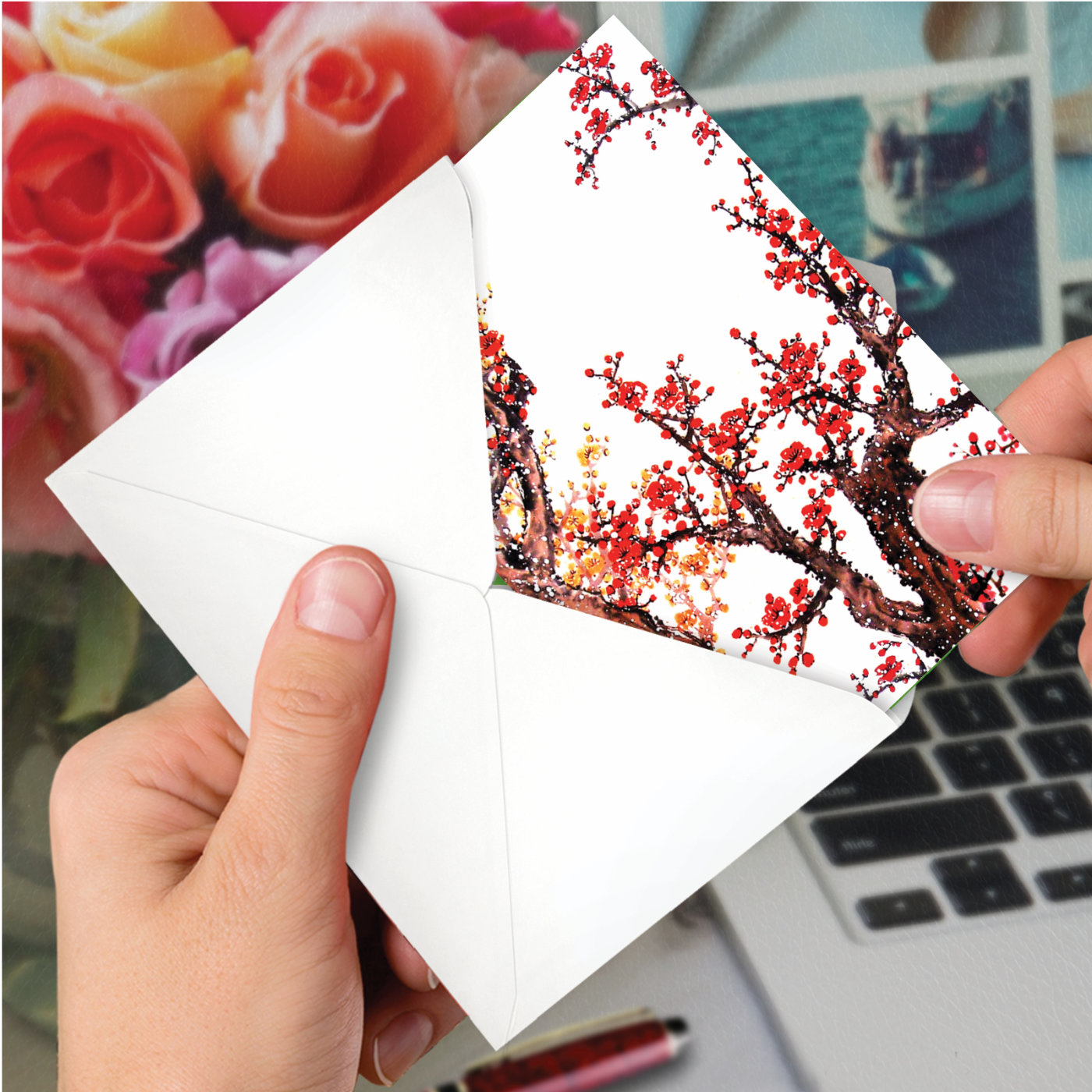 Cheers and Cherries: Stylish Chinese New Year Paper Card