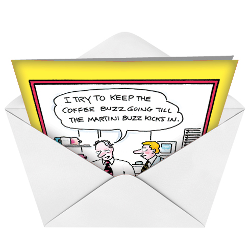 Coffee Buzz Funny Birthday Greeting Card