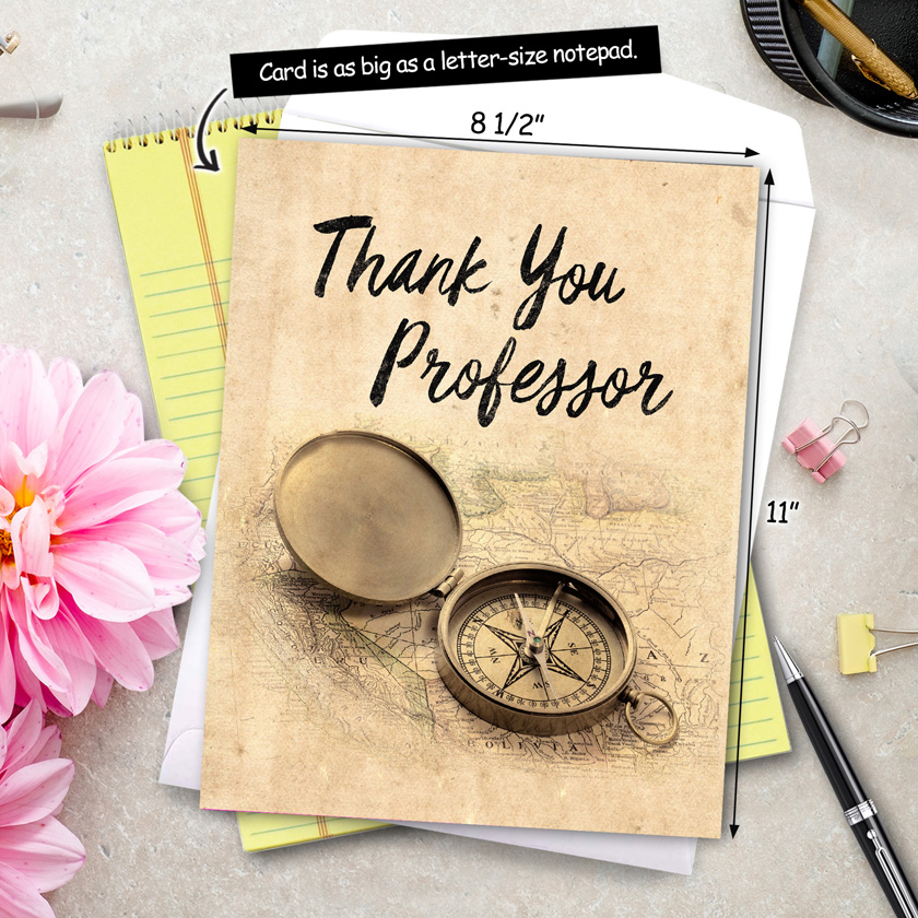 Compass Professor: Teacher Thank You Over-sized Card