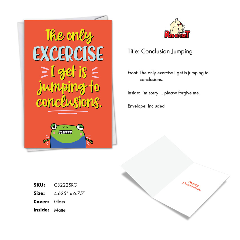 Conclusion Jumping: Funny Sorry Paper Greeting Card