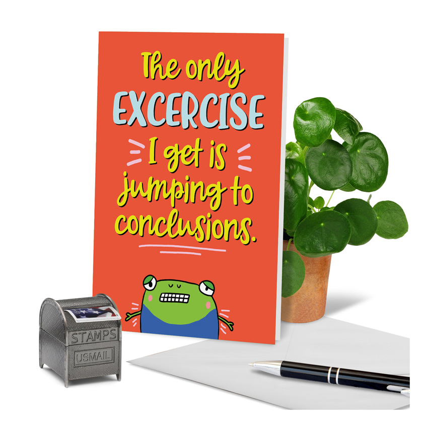 Conclusion Jumping: Funny Sorry Paper Greeting Card