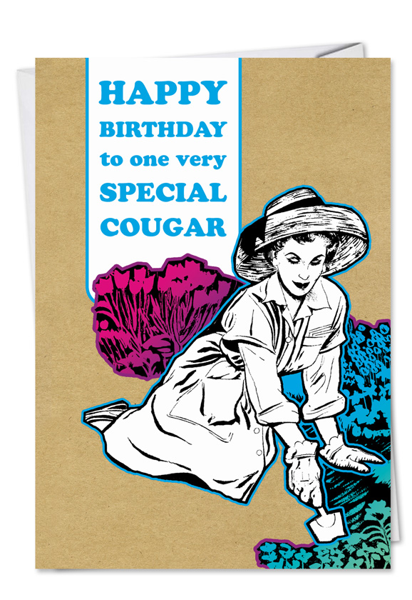 Cougar Unique Birthday Greeting Card