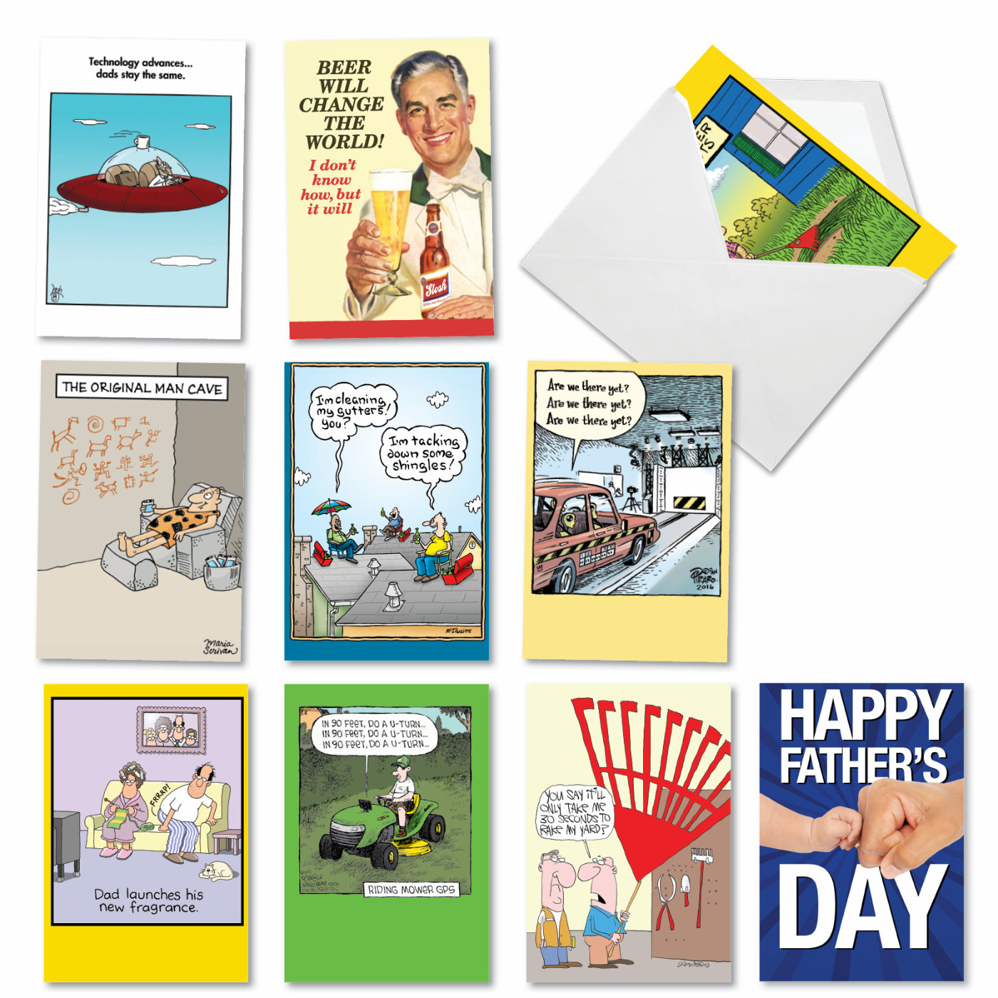 Dad Jokes: Funny Father's Day Assorted Set of 10 Cards