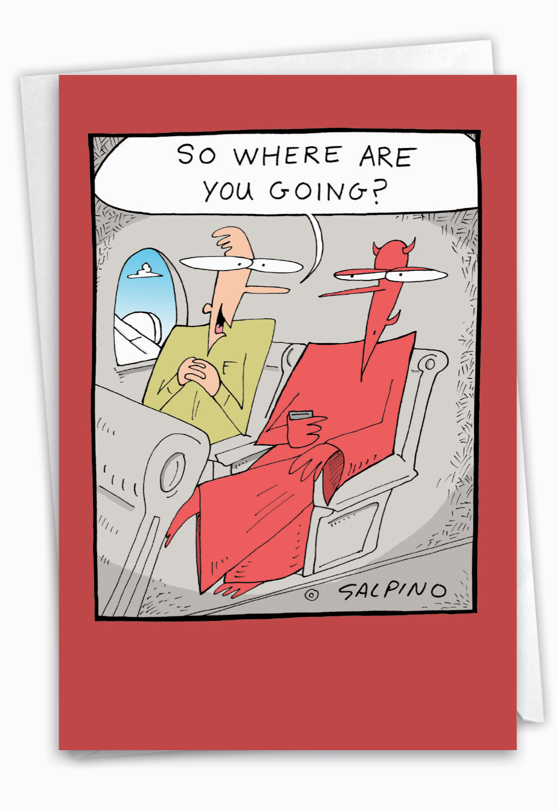 Devil Plane Ride: Funny Birthday Greeting Card