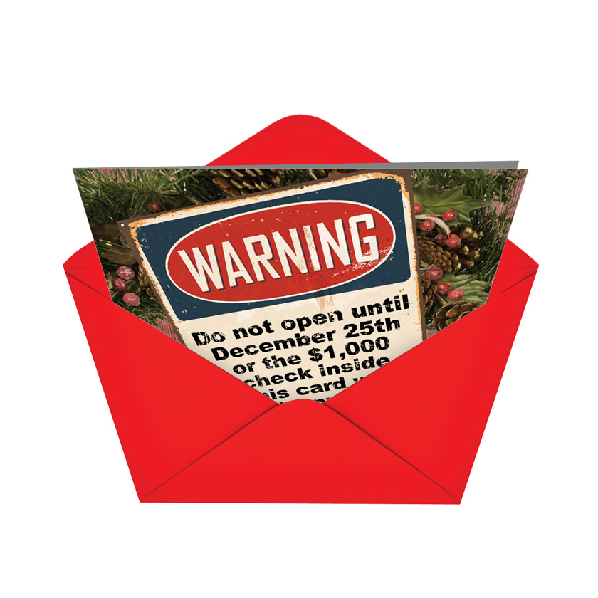 Funny Do Not Open Christmas Card