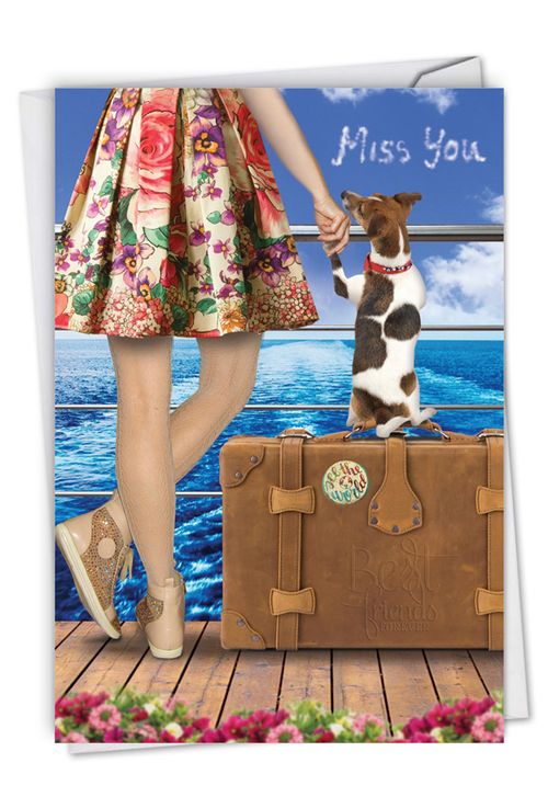 Dog and Friend: Creative Miss You Greeting Card