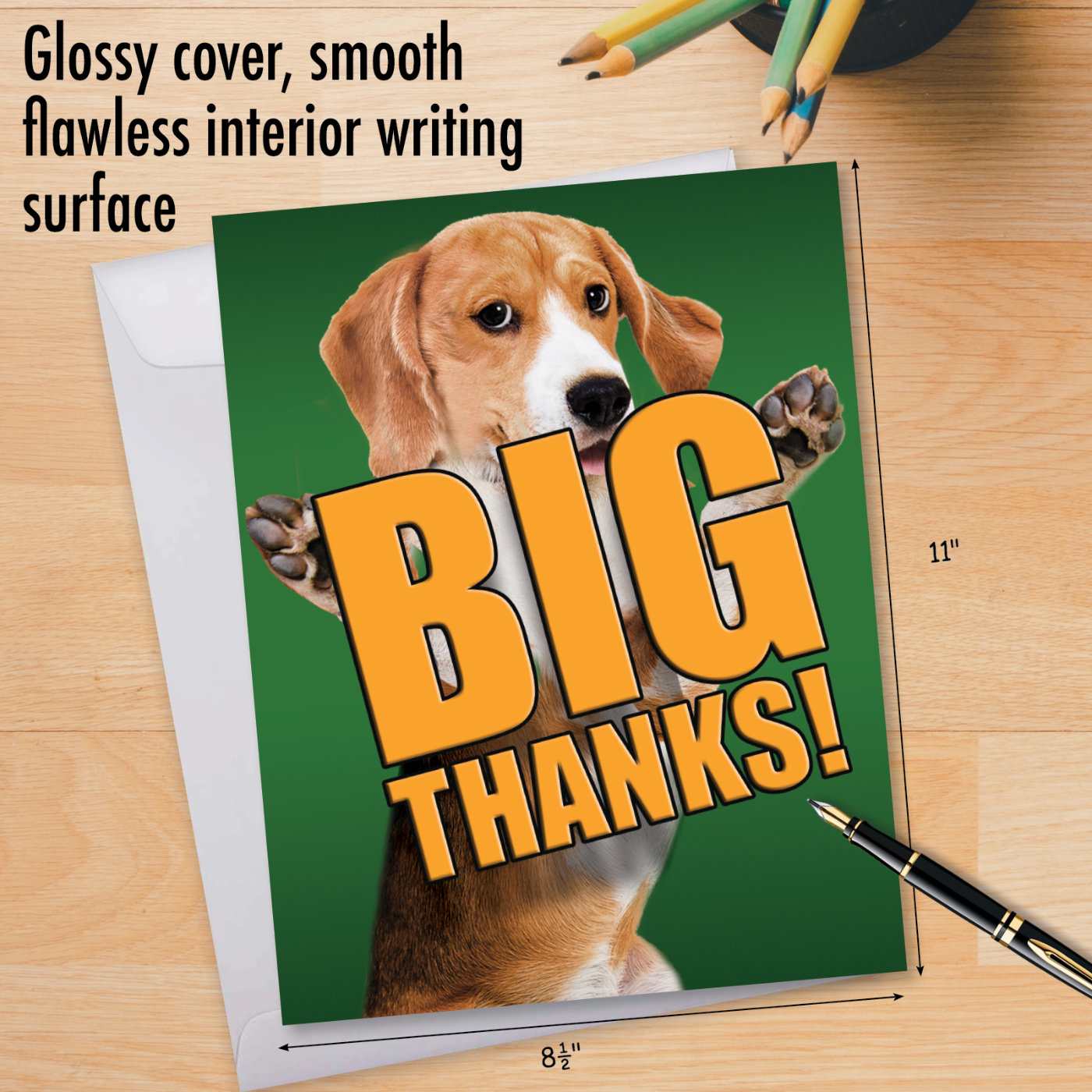 Dog Big Thanks: Stylish Thank You Jumbo Card