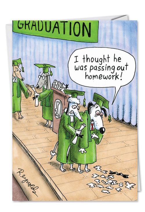 Dog Graduation Funny Greeting Card