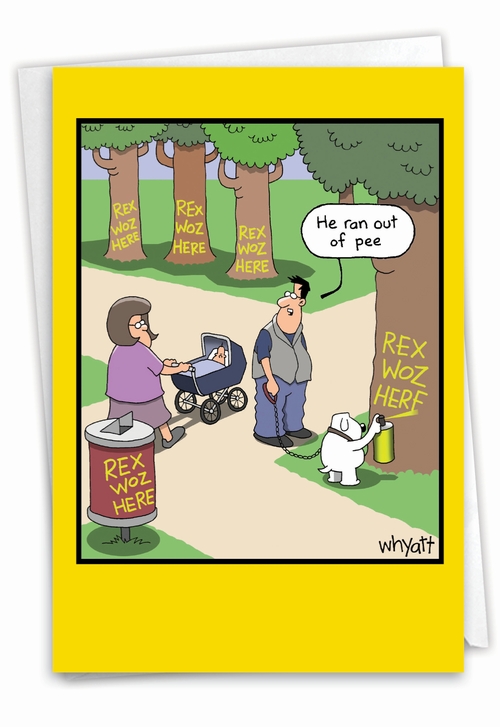 Dog Graffiti Cartoons Birthday Greeting Card Tim Whyatt