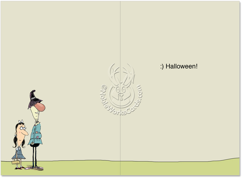 Driving While Hexing Cartoons Halloween Greeting Card