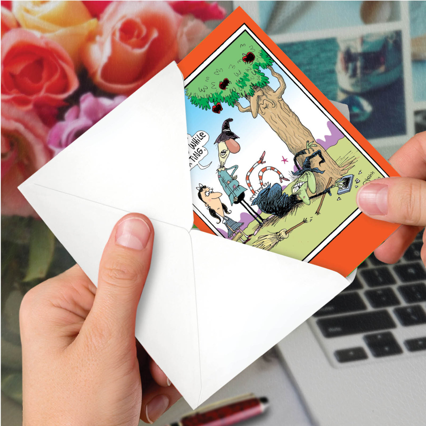 Driving While Hexing: Funny Halloween Greeting Card