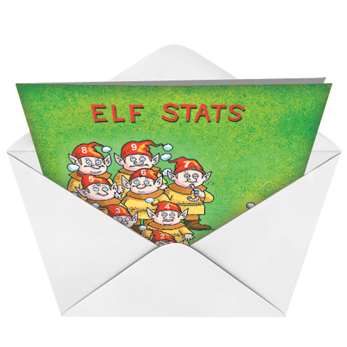 Fairy Elf Stats Christmas Greeting Card