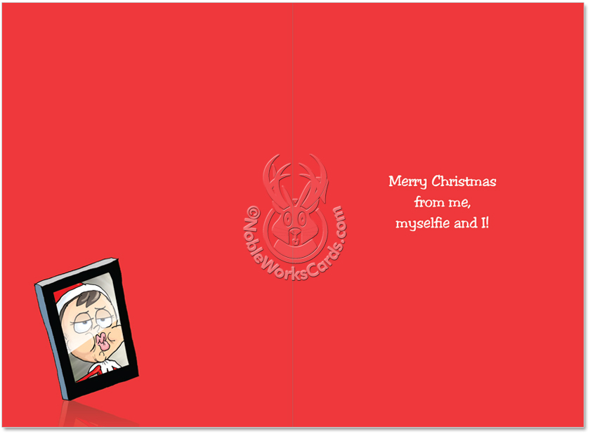 Elfie On A Selfie Christmas Greeting Card
