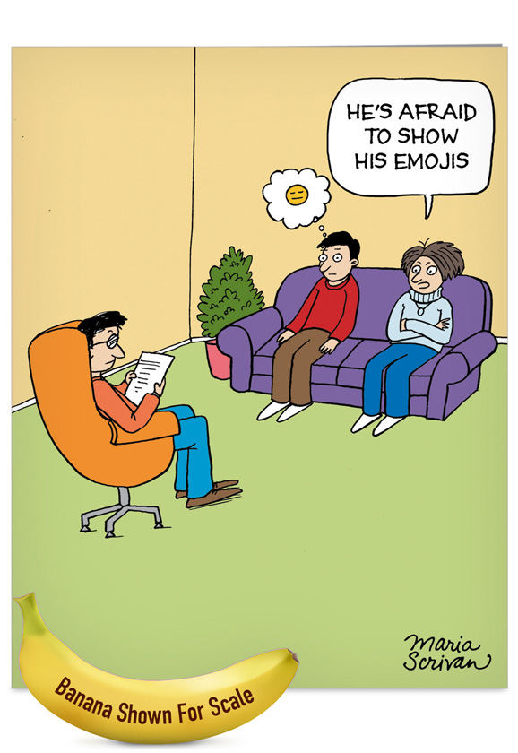 Emoji Counselor Cartoons Anniversary Jumbo Greeting Card