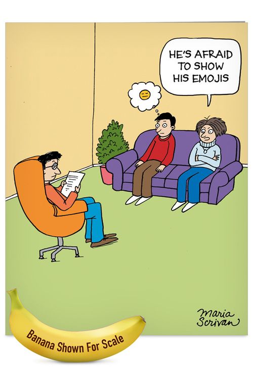 Emoji Counselor Cartoons Anniversary Jumbo Greeting Card