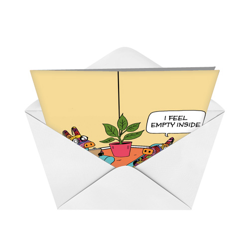 Empty Inside Cartoons Birthday Greeting Card Maria Scrivan