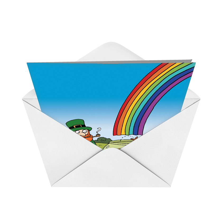 End of Rainbow Treasure: Humorous St. Patrick's Day Paper Card