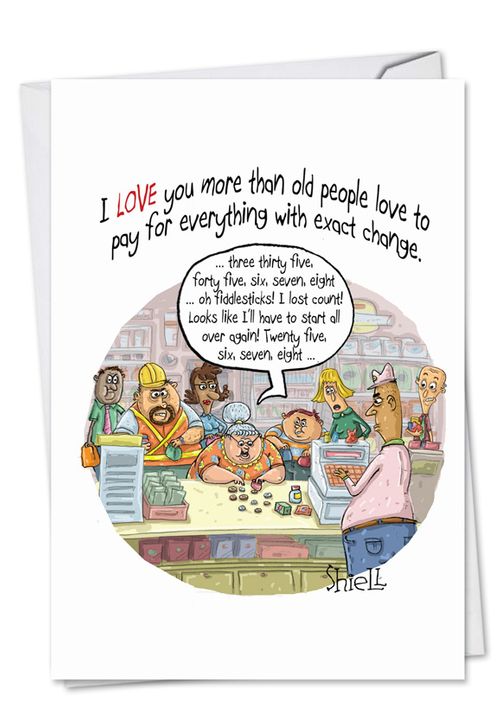 Exact Change Cartoons Birthday Greeting Card Mike Shiell