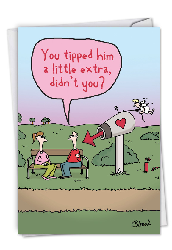 Extra Tip Cartoons Valentine's Day Card By Dave Blazek