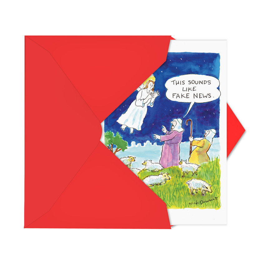 Fake News Angel Funny Christmas Card