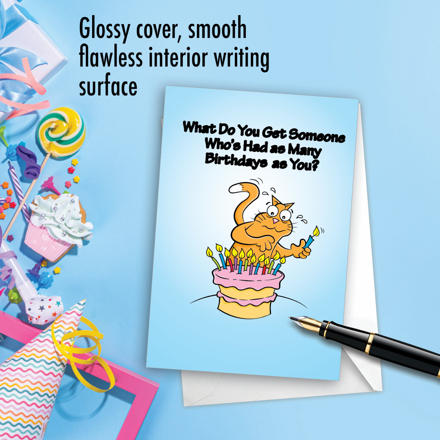 Fire Extinguisher: Funny Birthday Card - Cat