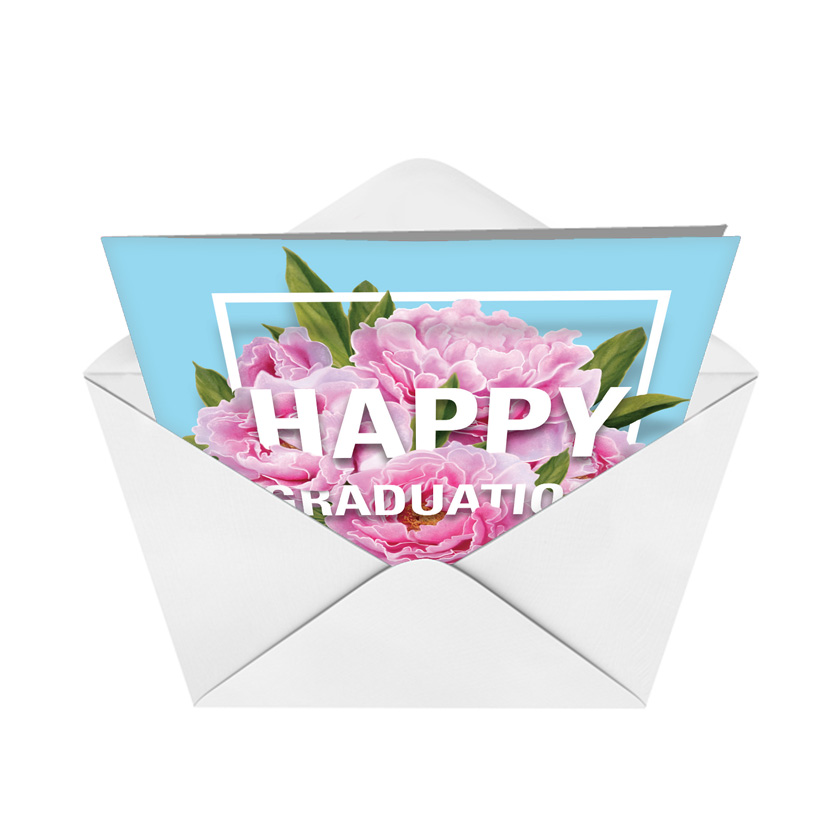 Flowers For Grad French Fold Graduation Card
