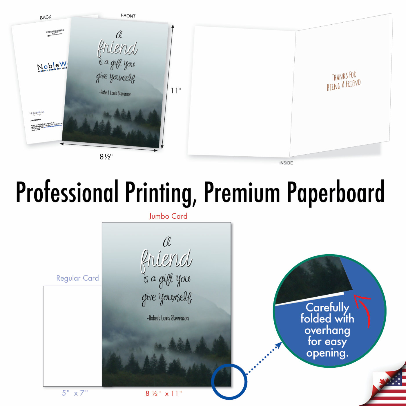 Friendly Words: Stylish Friendship Jumbo Greeting Card