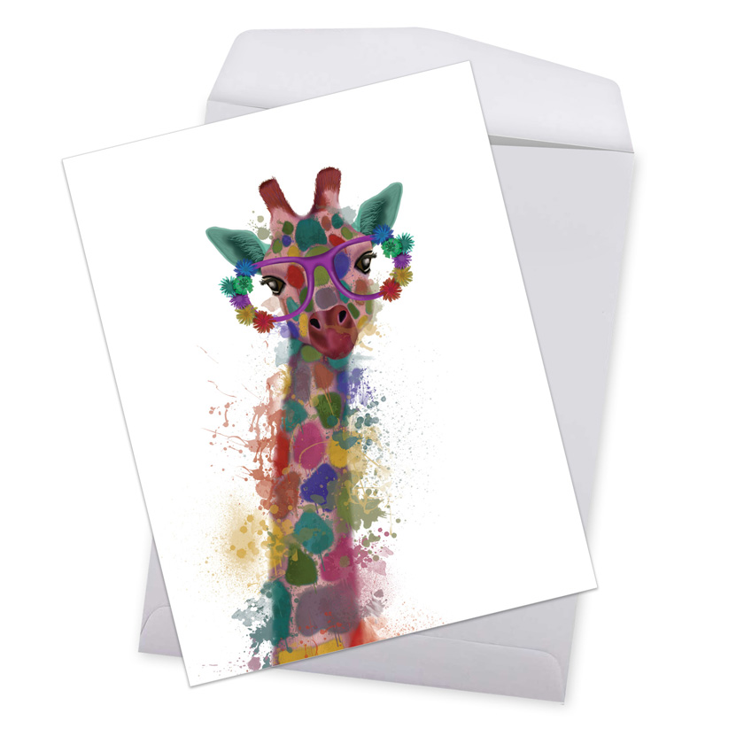 Funky Rainbow Wildlife - Giraffe: Congratulations Large