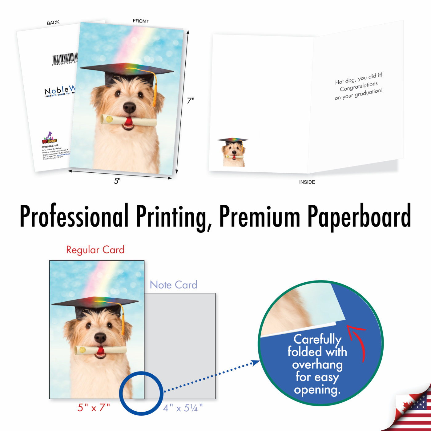 Animals Grads: Funny Graduation Assorted Set of 10 Cards - Dogs