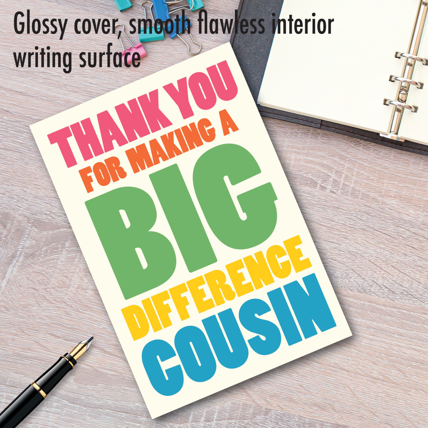 Big Difference Cousin: Funny Thank You Greeting Card