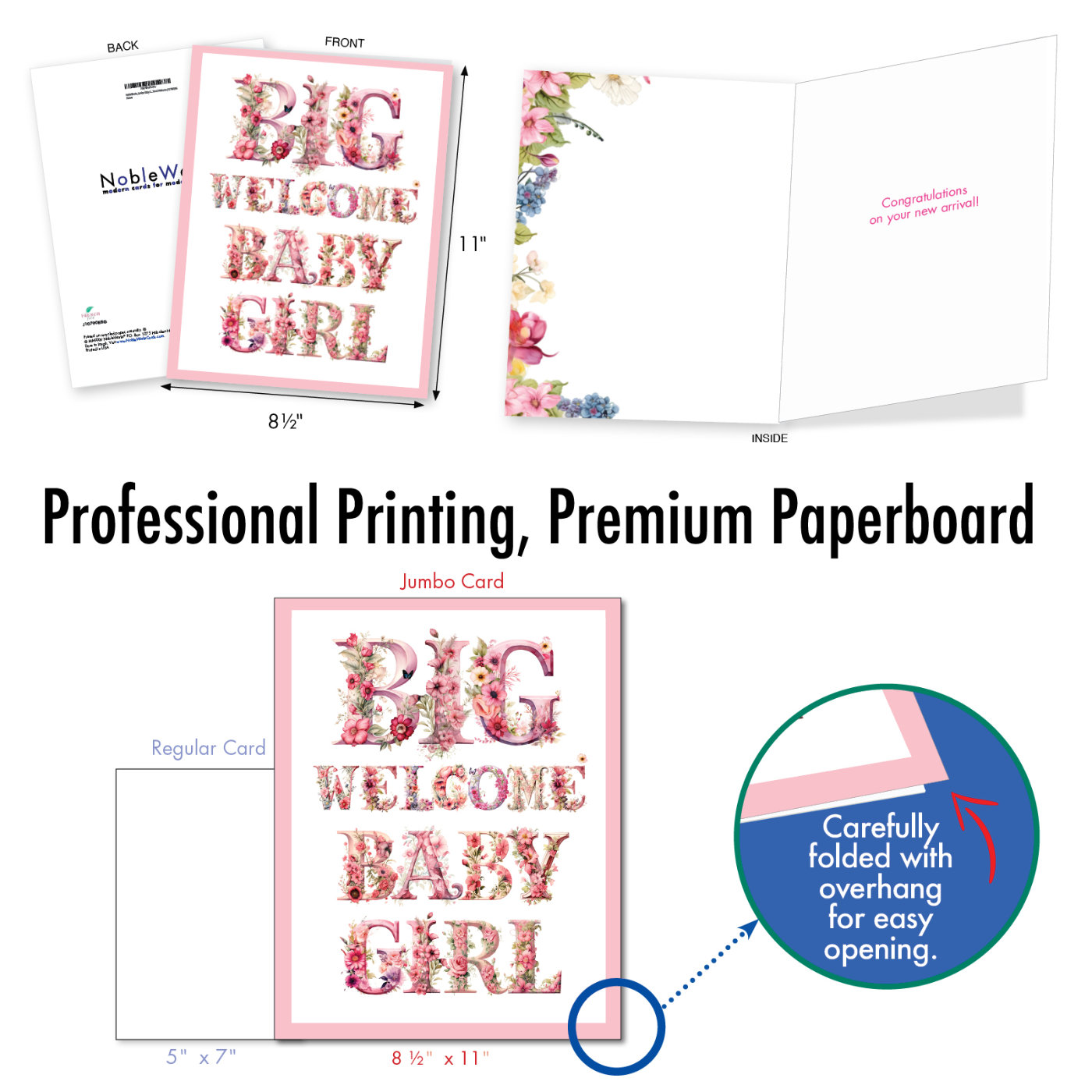 Big Floral Welcome: Creative Baby Extra Large Paper Card