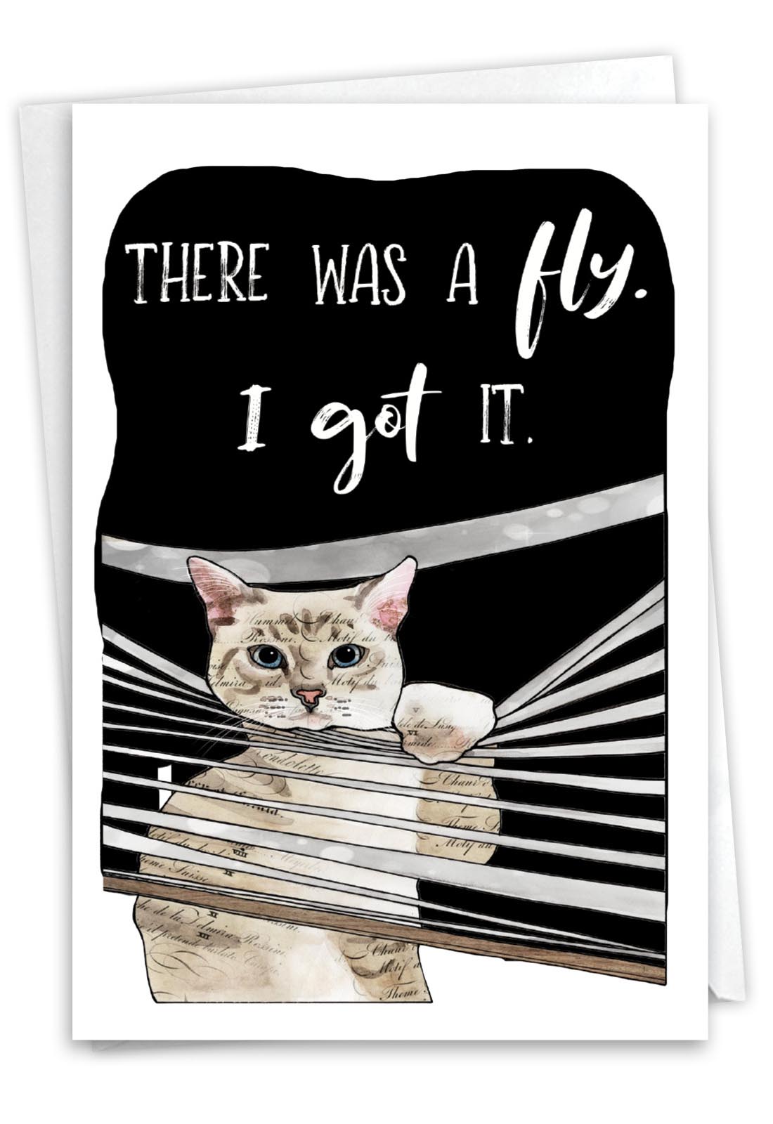 Cat Antics - Fly: Funny Birthday Paper Card