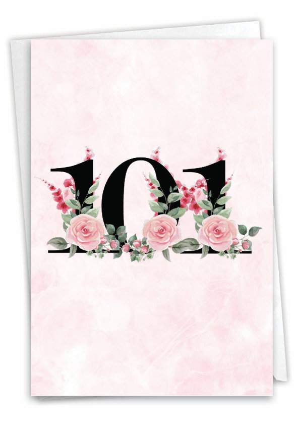 Floral Age 101: Funny Milestone Birthday Card