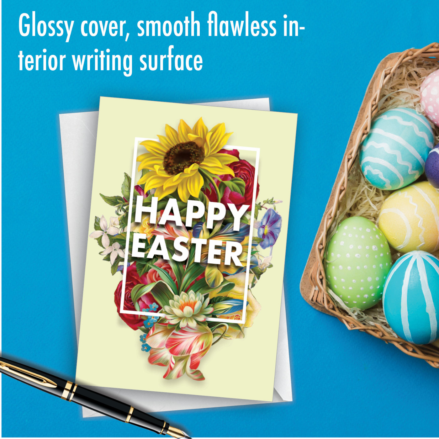 Flowers for Eastertime: Artistic Easter Card