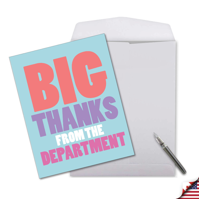 From The Department: Funny Thank You Over-sized Paper Greeting Card