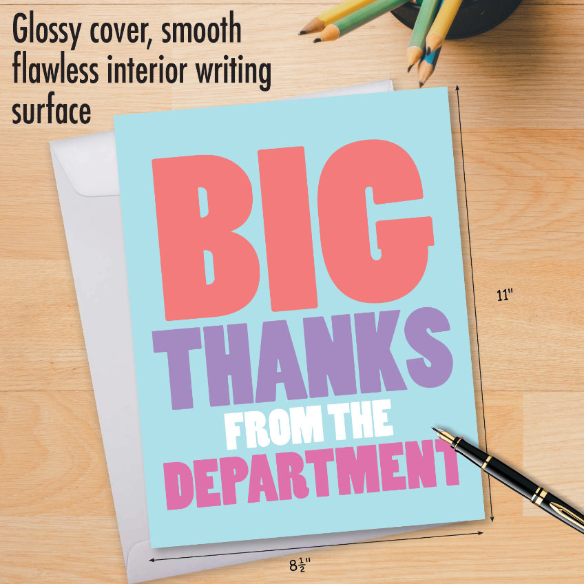 From The Department: Funny Thank You Over-sized Paper Greeting Card