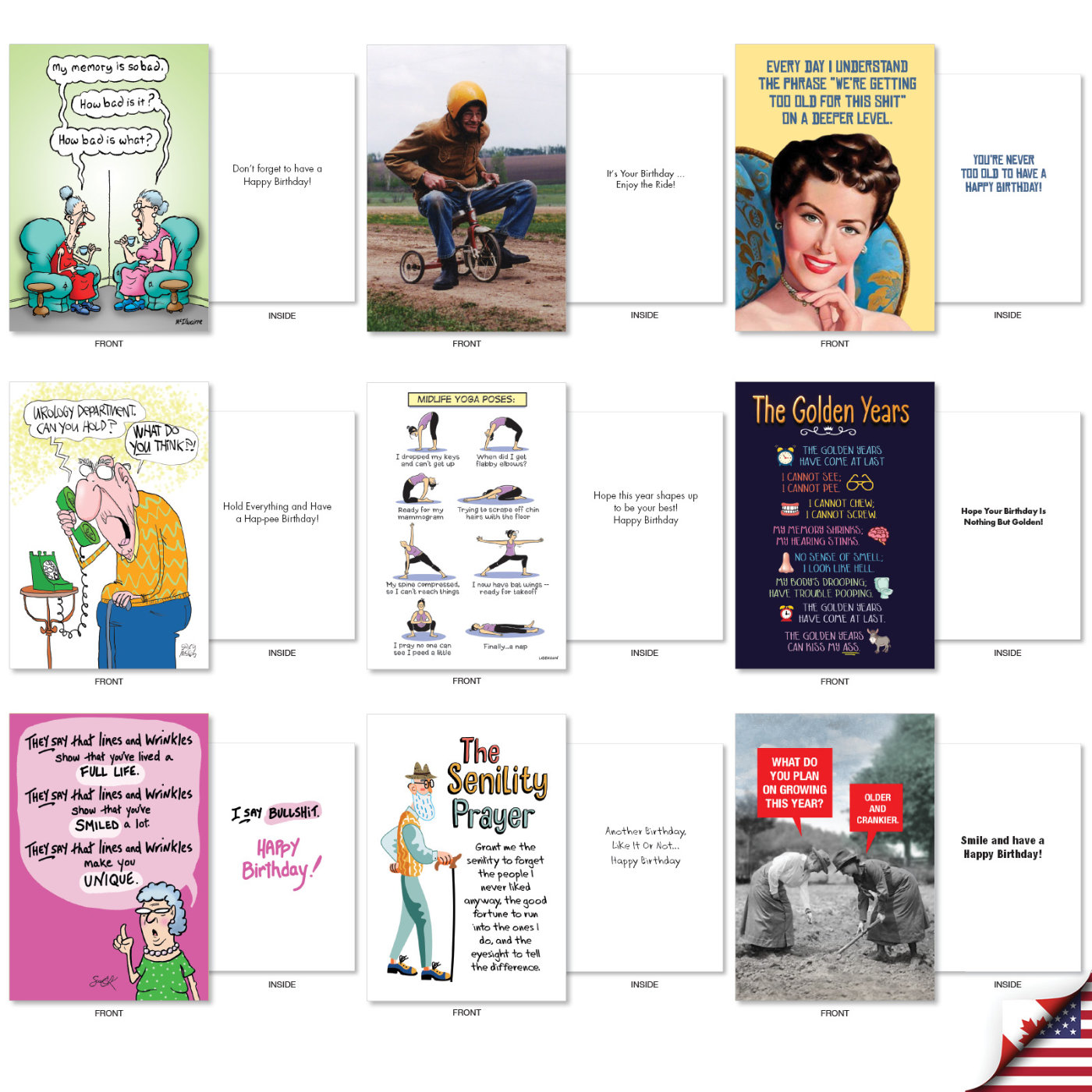 Getting Old: Funny Birthday Assorted Set of 36 Cards
