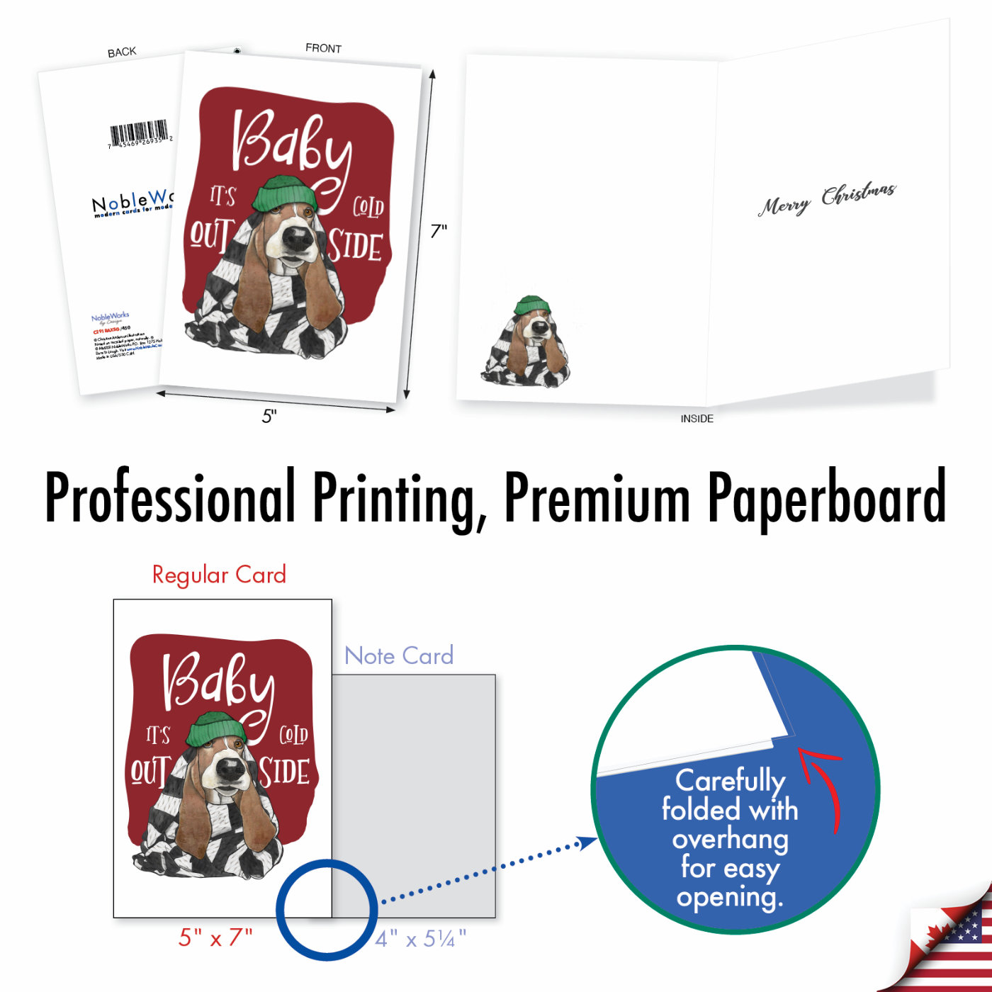 Holiday Dog Antics - Cold Outside: Stylish Merry Christmas Card