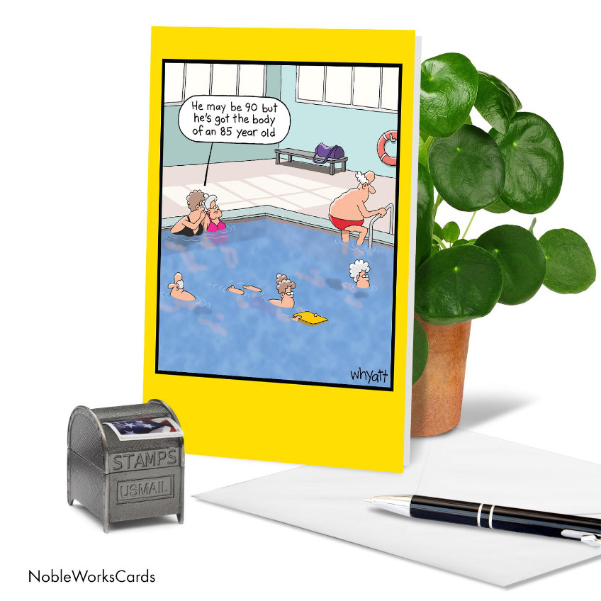 Pool Hottie: Funny Birthday Paper Greeting Card