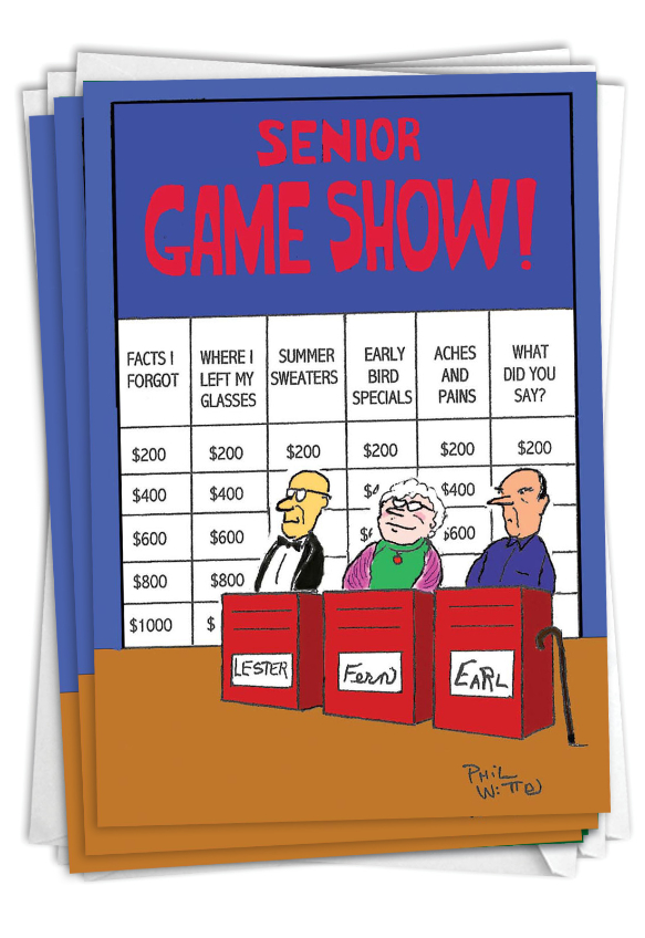 Senior Game Show: Funny Birthday Boxed Set of 3 Cards