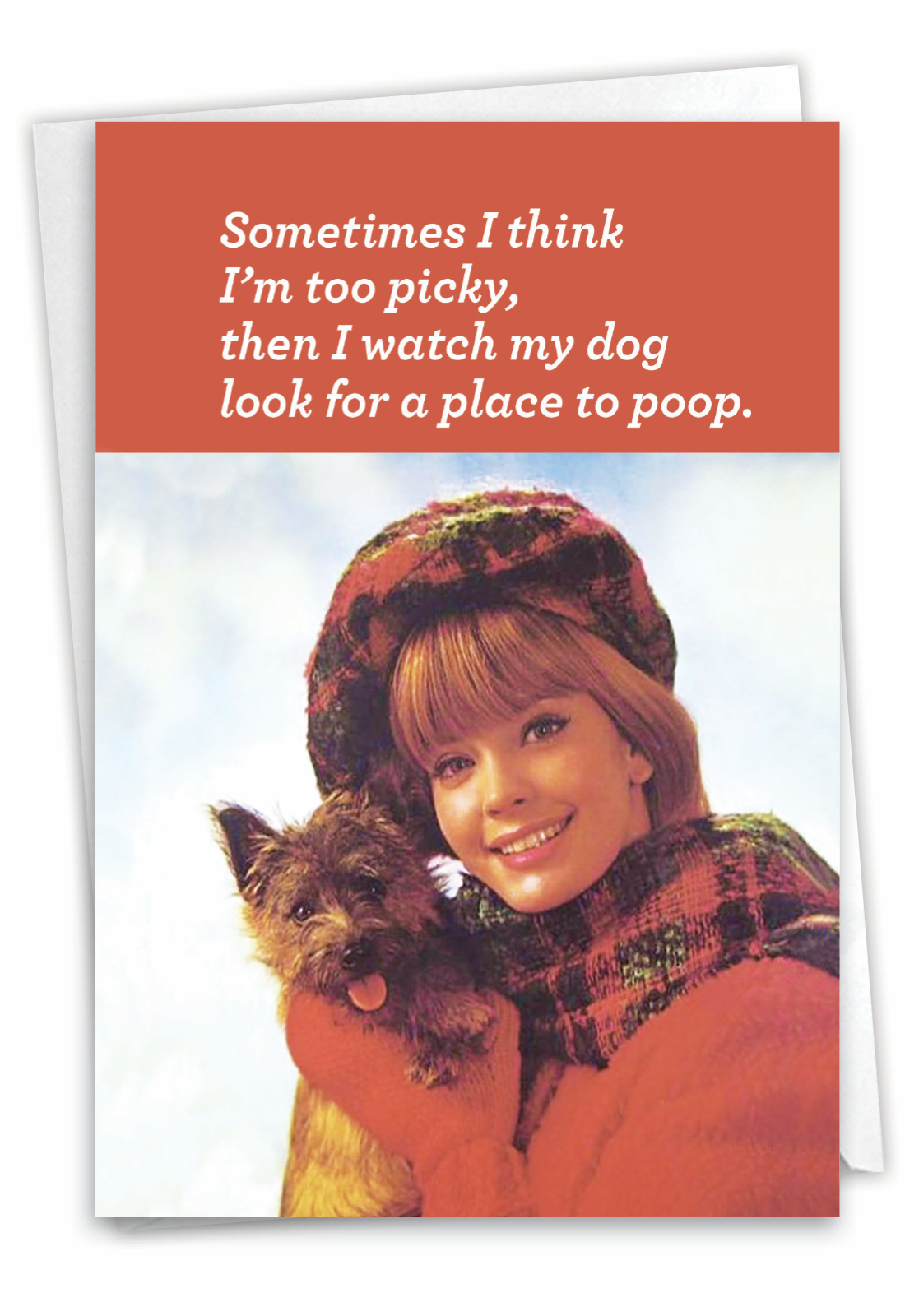 Sometimes I Think I'm Picky: Funny All Occasions Blank Greeting Card - Dog