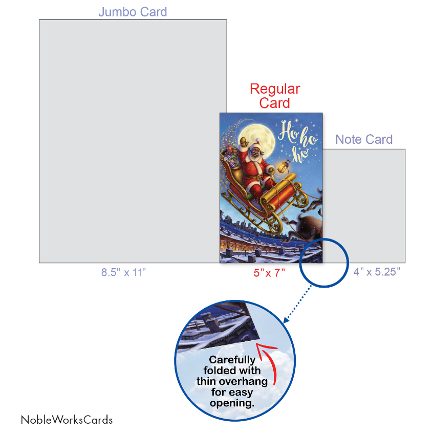 Soul Santa On Sleigh: Beautiful Merry Christmas Paper Greeting Card