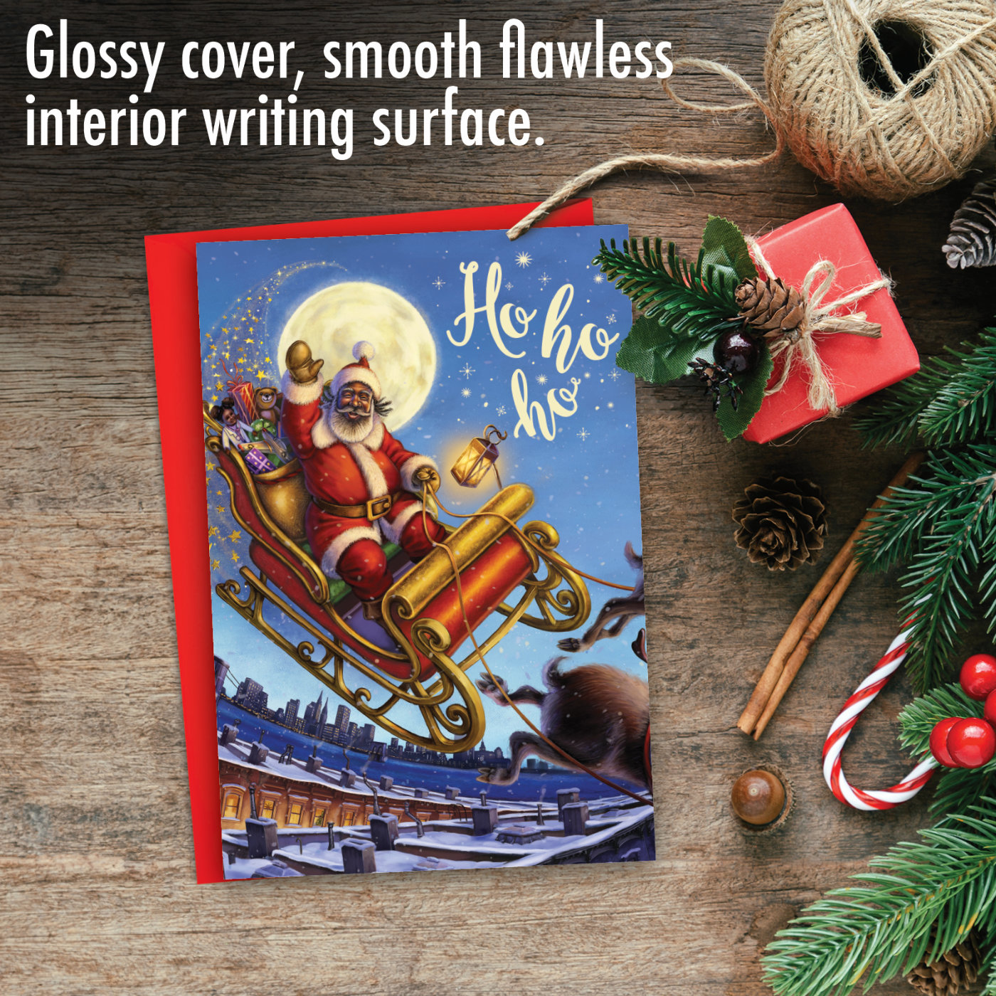 Soul Santa On Sleigh: Beautiful Merry Christmas Greeting Card