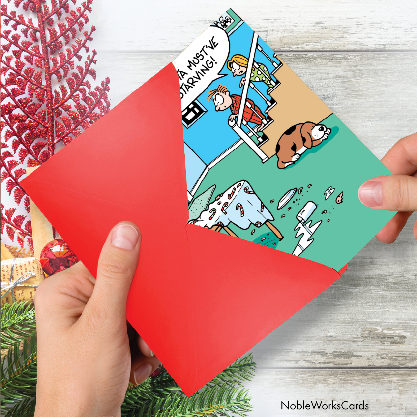 Starving Santa: Funny Merry Christmas Paper Greeting Card