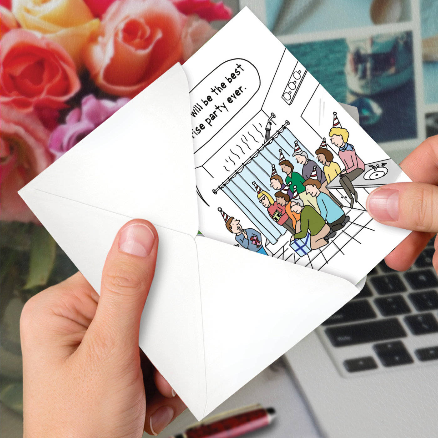 Surprise Party: Funny Birthday Paper Greeting Card