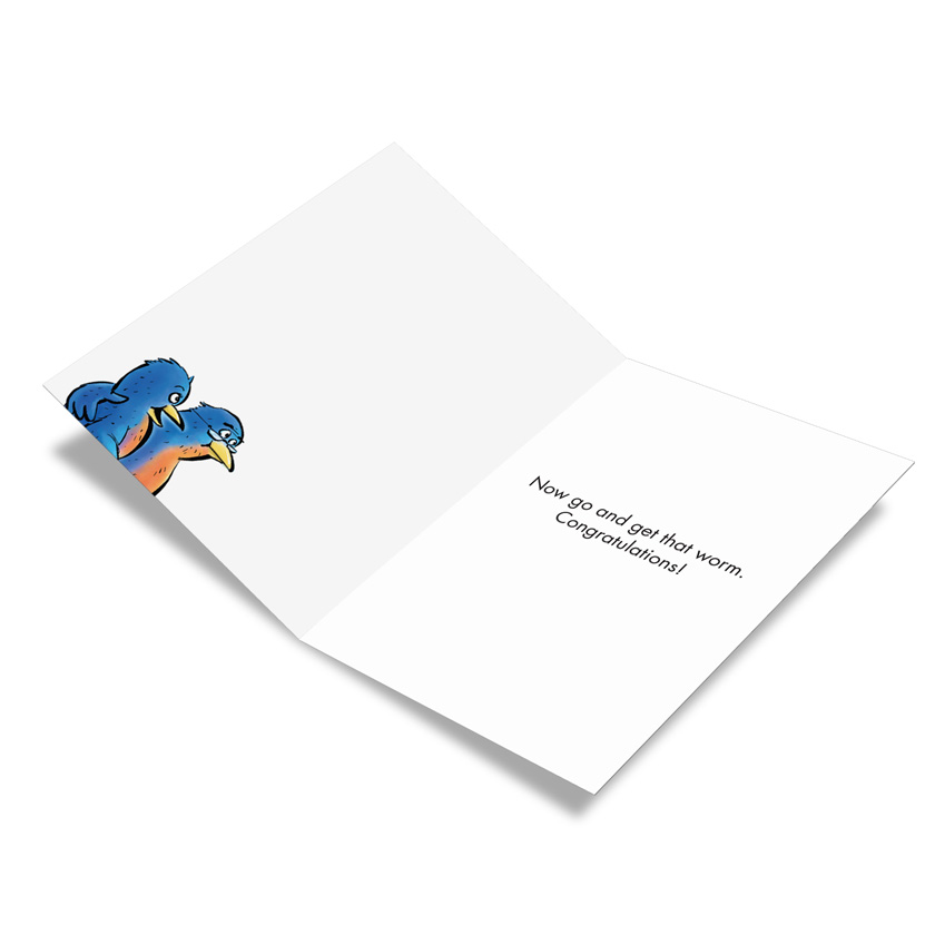 Get That Worm: Hilarious Graduation Printed Greeting Card