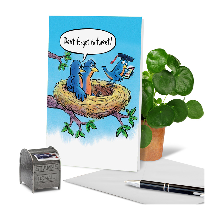 Get That Worm: Hilarious Graduation Printed Greeting Card