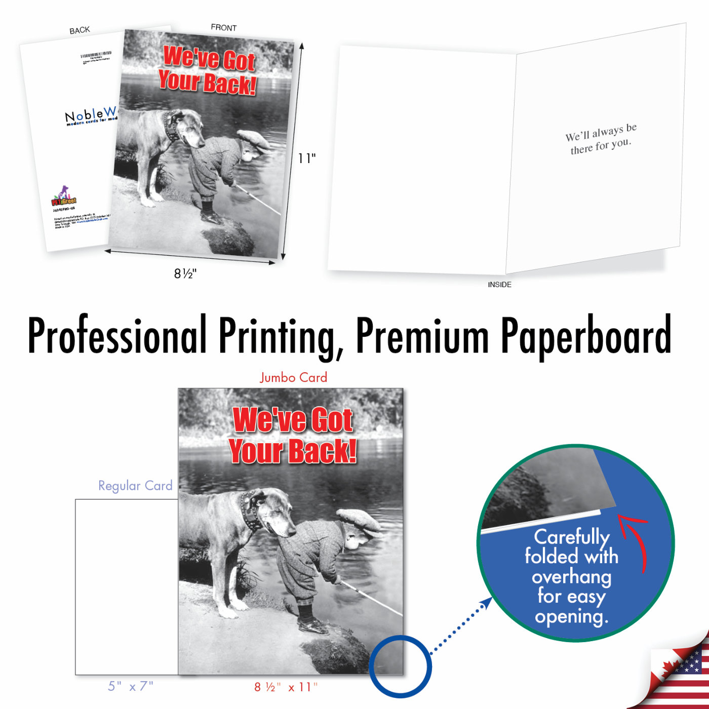 Got Your Back: Funny Friendship Large Greeting Card - Dog