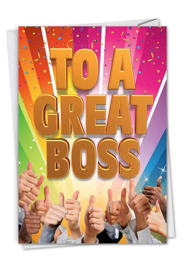 Great Boss: Humorous Boss's Day Paper Greeting Card