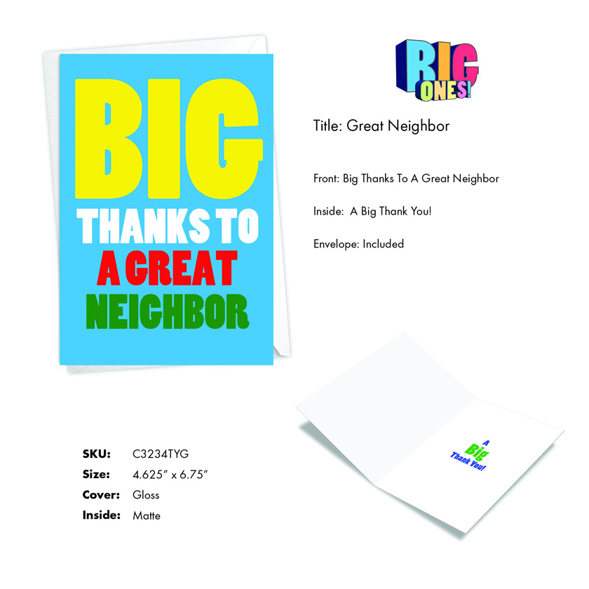Great Neighbor - Big Thank You Card